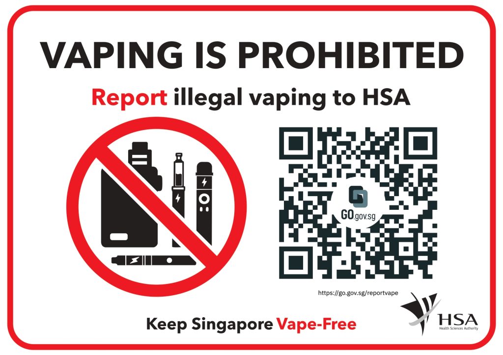 HSA-SNBA Collaboration: ‘No Vaping’ Signage at Premises - Singapore ...